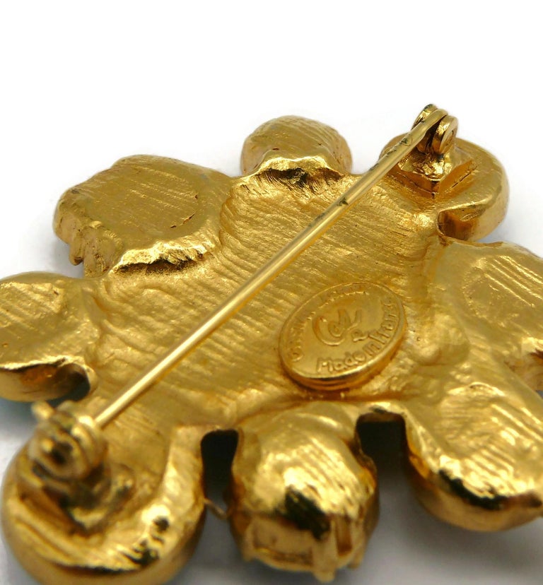 CHRISTIAN LACROIX Vintage Blue Heart Brooch For Sale at 1stDibs