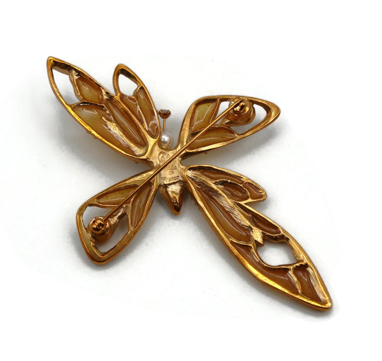 CHRISTIAN LACROIX Vintage Jewelled Butterfly Brooch For Sale at 1stDibs