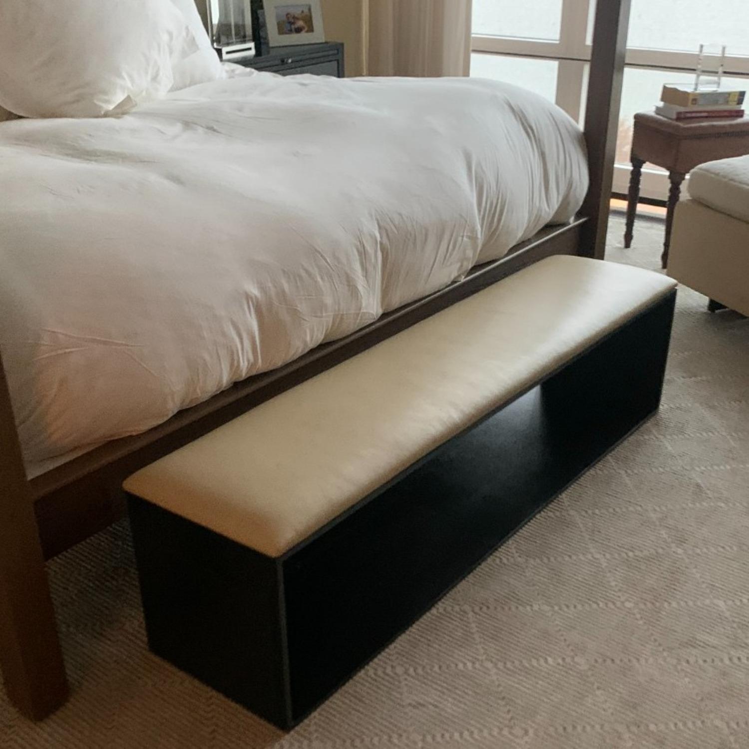 Christian Liaigre for Holly Hunt Leather and Bronze Bench, Minimal ...