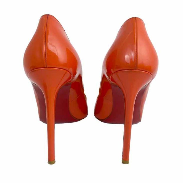 Christian Louboutin-38.5-Orange Patent Leather So Kate Pumps For Sale ...