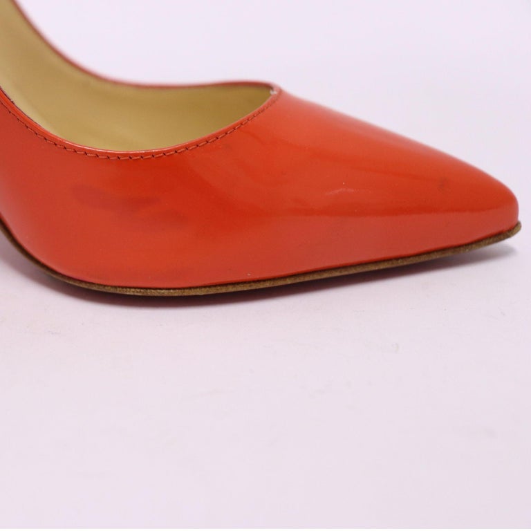 Christian Louboutin-38.5-Orange Patent Leather So Kate Pumps For Sale ...