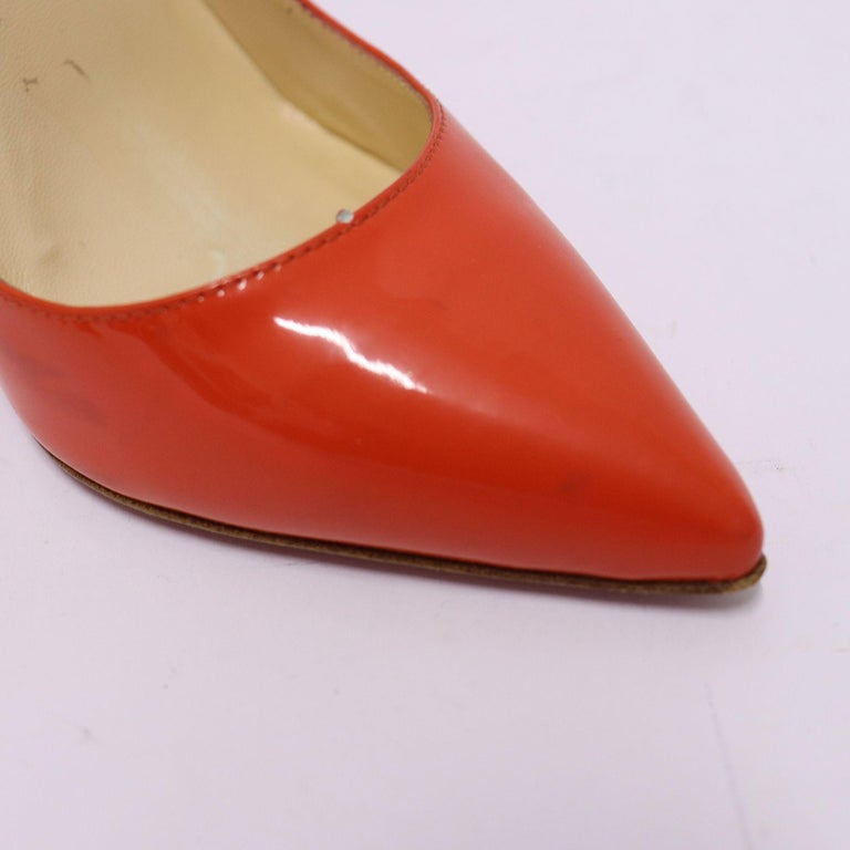 Christian Louboutin-38.5-Orange Patent Leather So Kate Pumps For Sale ...