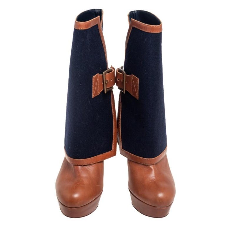 Christian Louboutin Armony Ankle Boots with Removable Blue Denim Cuffs ...