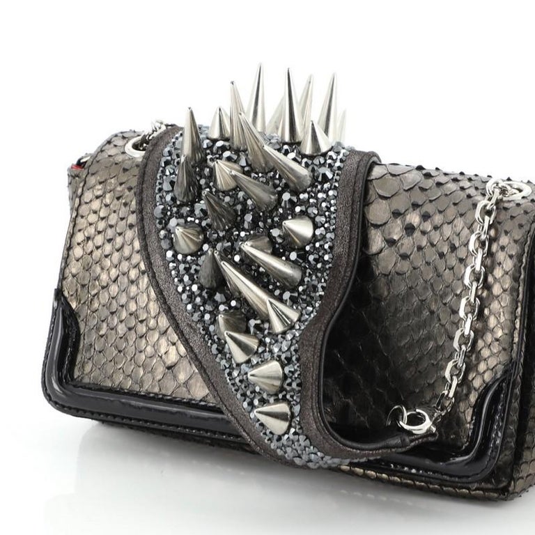 Christian Louboutin Artemis Shoulder Bag Spiked Python Mini at 1stDibs