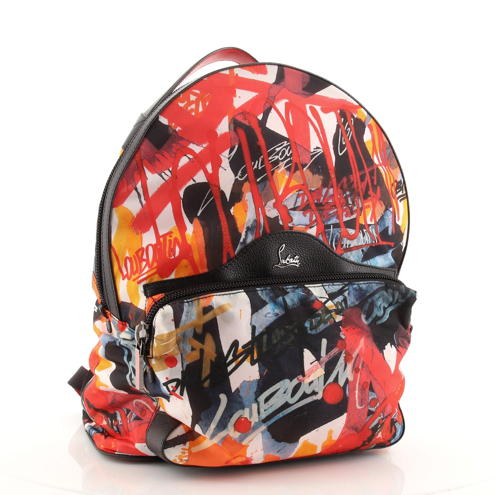 Christian Louboutin Backloubi Backpack Printed Nylon Medium at 1stDibs