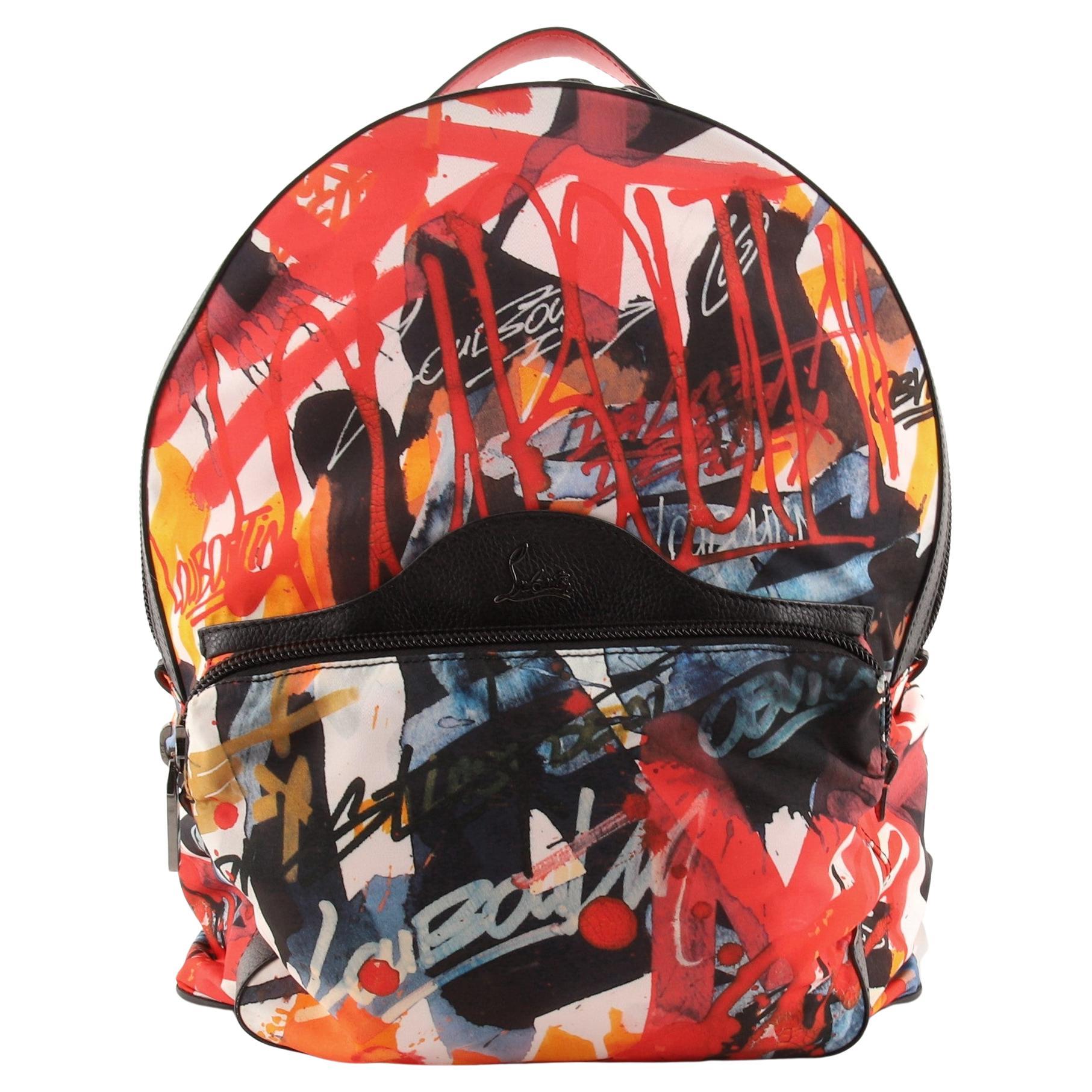Christian Louboutin Backloubi Backpack Printed Nylon Medium at 1stDibs