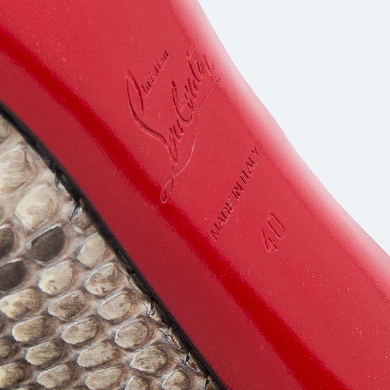 Christian Louboutin Beige/Brown Python Daffodile Platform Pumps Size 40 ...