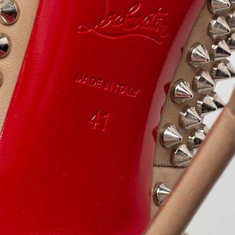 Christian Louboutin Beige Leather Fifi Spikes Pumps Size 41 For Sale at ...