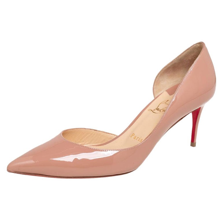 Christian Louboutin Beige Patent Leather Iriza Pumps Size 39.5 at 1stDibs