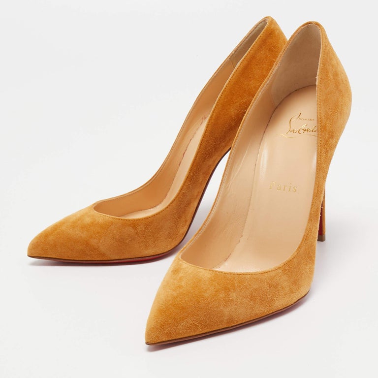 Christian Louboutin Beige Suede So Kate Pumps Size 38.5 For Sale at 1stDibs