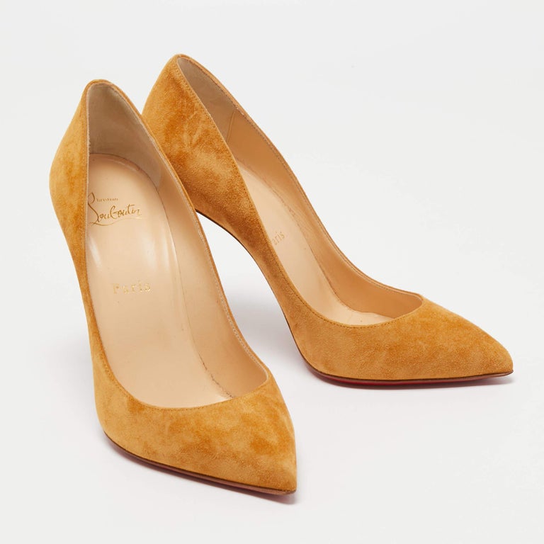 Christian Louboutin Beige Suede So Kate Pumps Size 38.5 For Sale at 1stDibs
