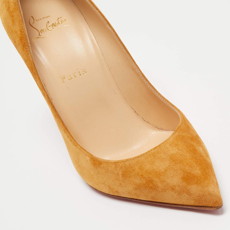 Christian Louboutin Beige Suede So Kate Pumps Size 38.5 For Sale at 1stDibs
