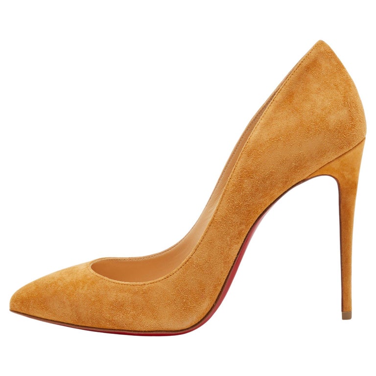 Christian Louboutin Beige Suede So Kate Pumps Size 38.5 For Sale at 1stDibs