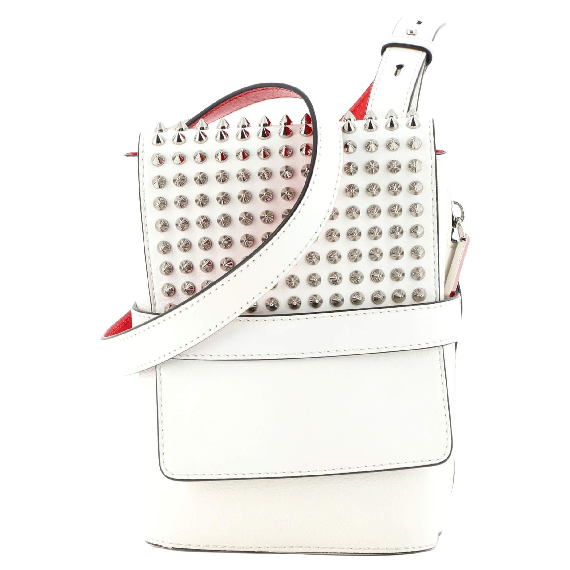 Christian Louboutin Loubiposh Clutch Spiked Glitter Canvas at 1stDibs