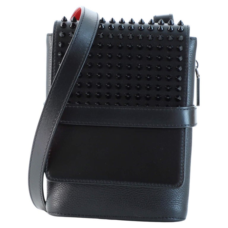 Christian Louboutin Benech Reporter Bag Spiked Leather For Sale at 1stDibs
