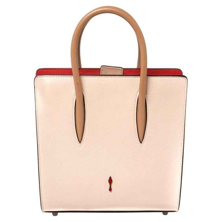 Christian Louboutin Biege Leather Small Paloma Studded Tote at 1stDibs