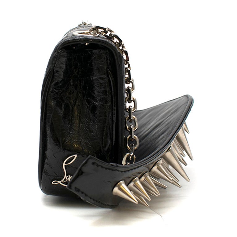 Christian Louboutin Black Leather Artemis Spike Stud Python Bag one ...