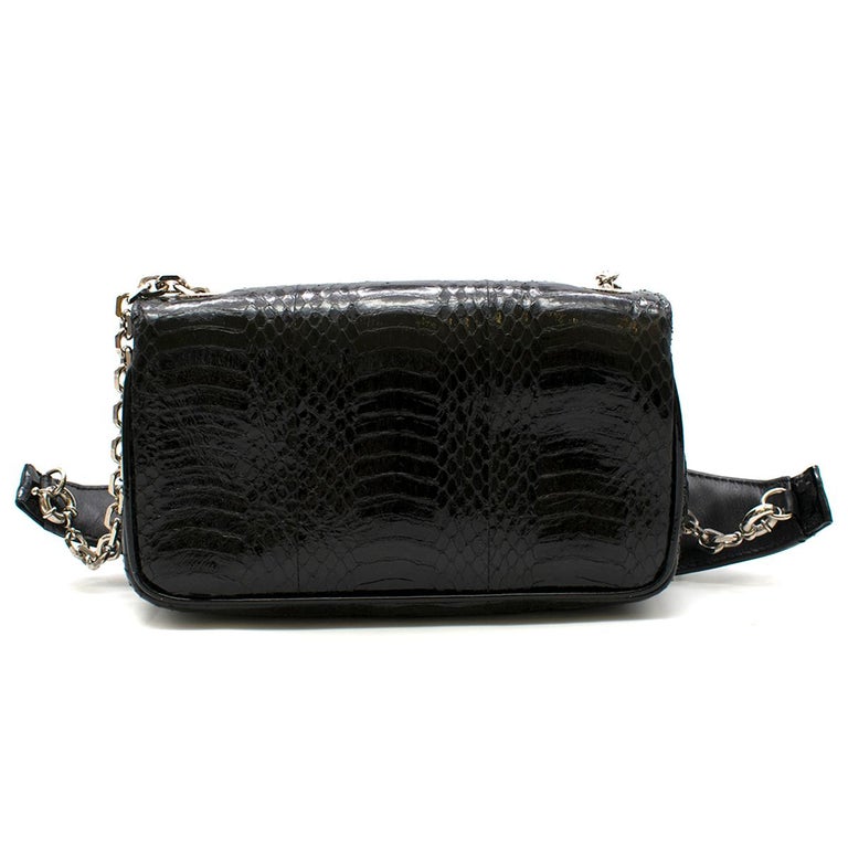 Christian Louboutin Black Leather Artemis Spike Stud Python Bag one ...