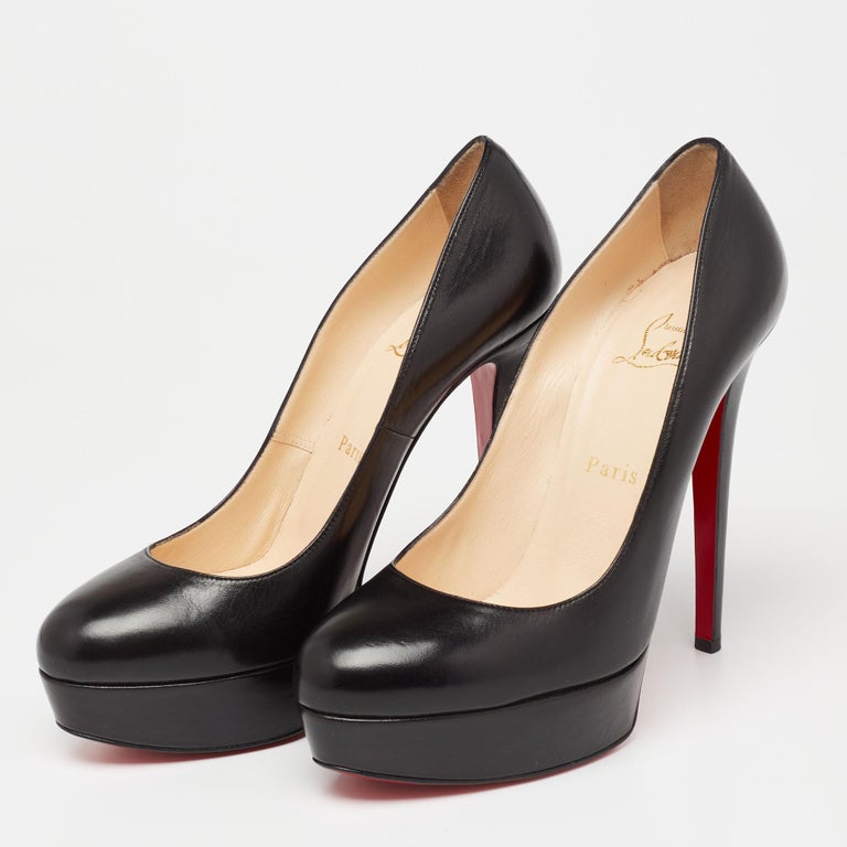 Christian Louboutin Black Leather Bianca Platform Pumps Size 39 For ...