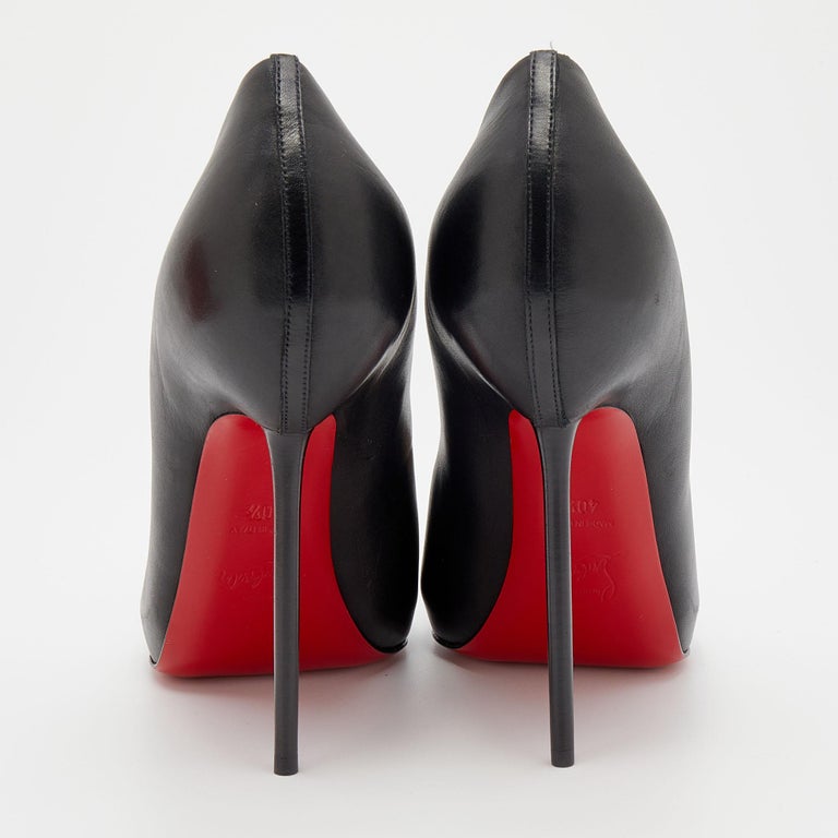 Christian Louboutin Black Leather Big Lips Pumps Size 40.5 For Sale at ...
