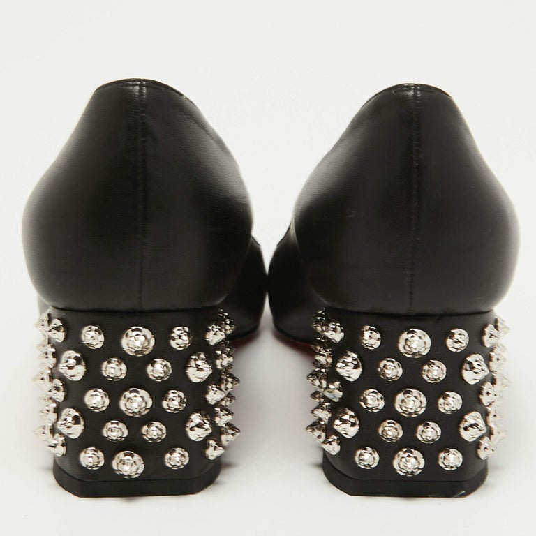 Christian Louboutin Black Leather Donna Spike Pumps Size 39 For Sale at ...