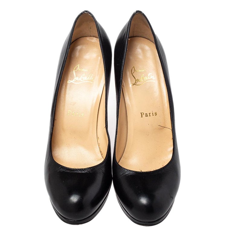 Christian Louboutin Black Leather Filo Pumps Size 39.5 at 1stDibs