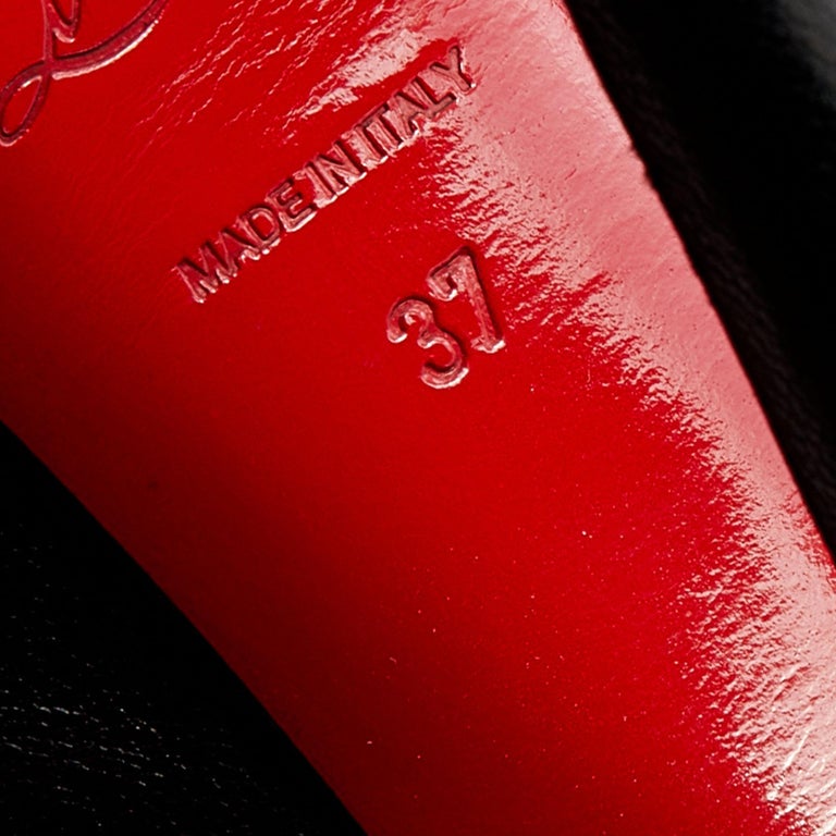 Christian Louboutin Black Leather Madame Butterfly Platform Booties ...