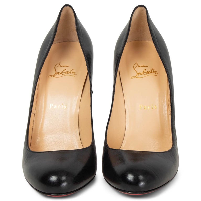 CHRISTIAN LOUBOUTIN black leather SIMPLE PUMP Pumps Shoes 40 For Sale ...