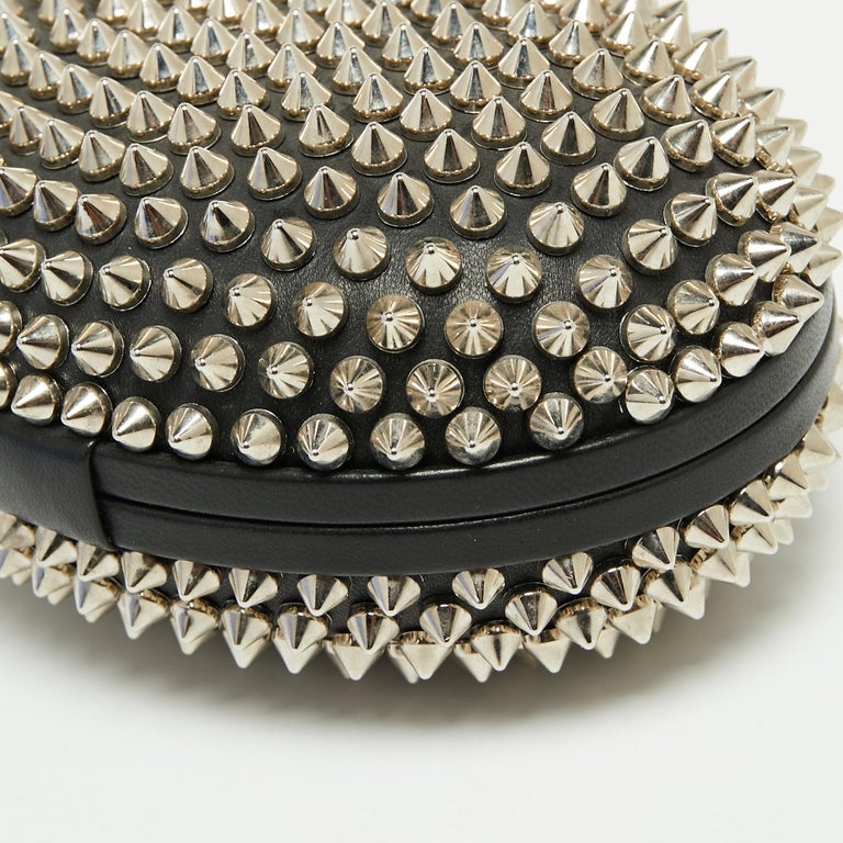 Christian Louboutin Black Leather Spike Mina Chain Clutch For Sale at ...