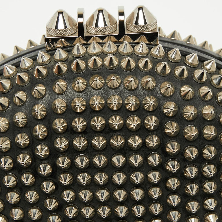Christian Louboutin Black Leather Spike Mina Chain Clutch For Sale at ...