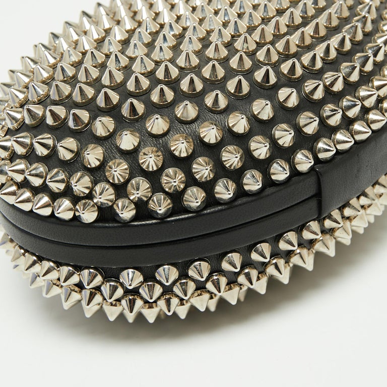 Christian Louboutin Black Leather Spike Mina Chain Clutch For Sale at ...