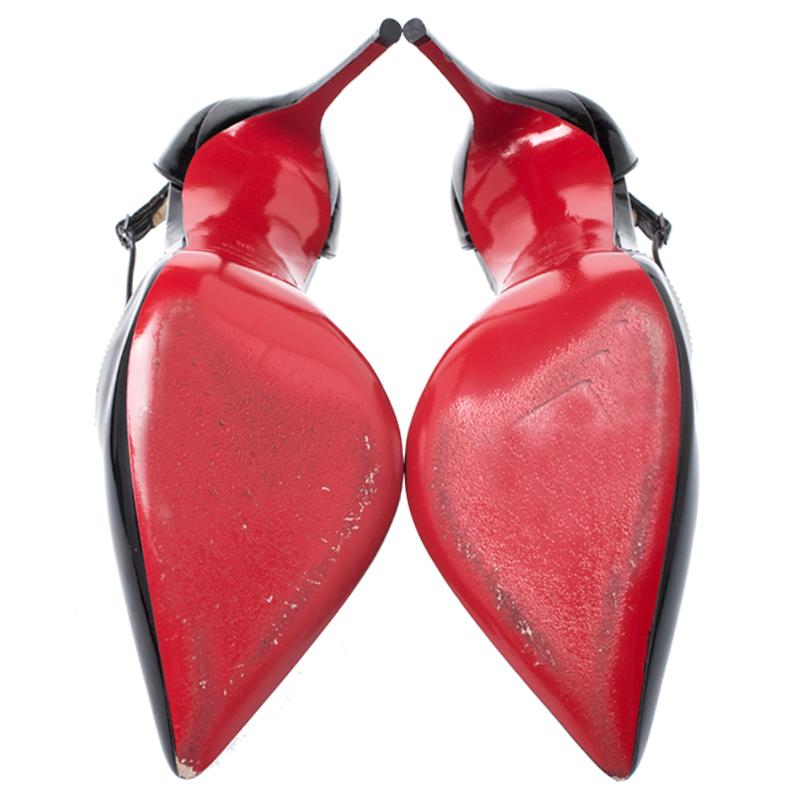 Christian Louboutin Black Patent J String T Strap Pumps Size 39 For ...