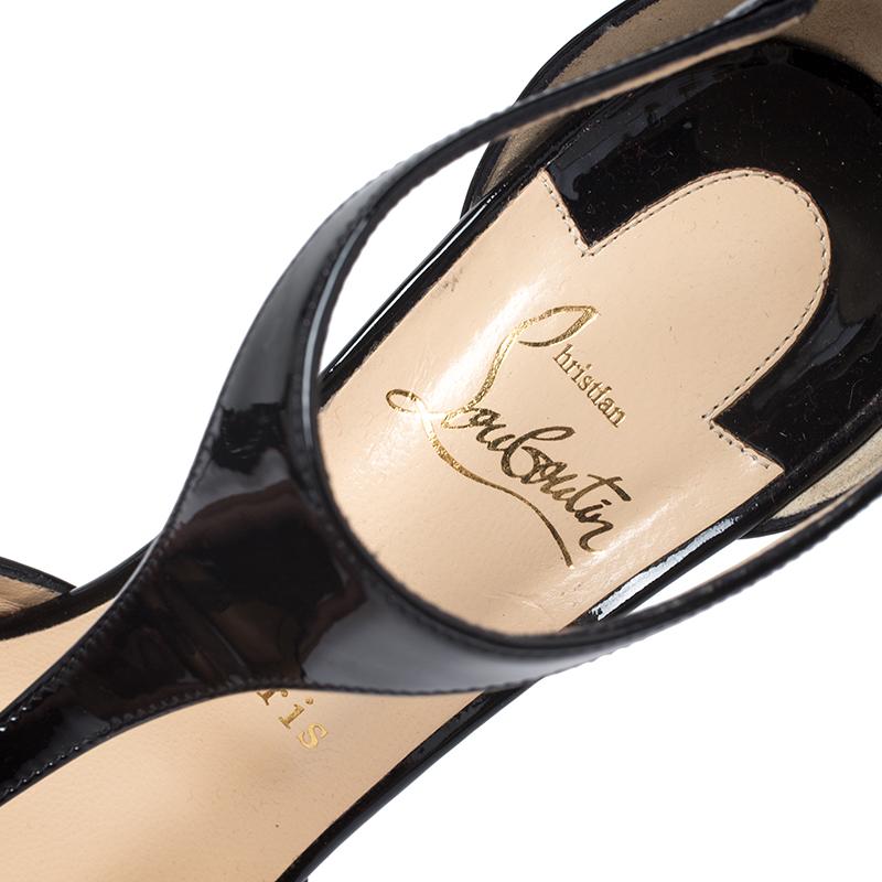 Christian Louboutin Black Patent J String T Strap Pumps Size 39 For ...