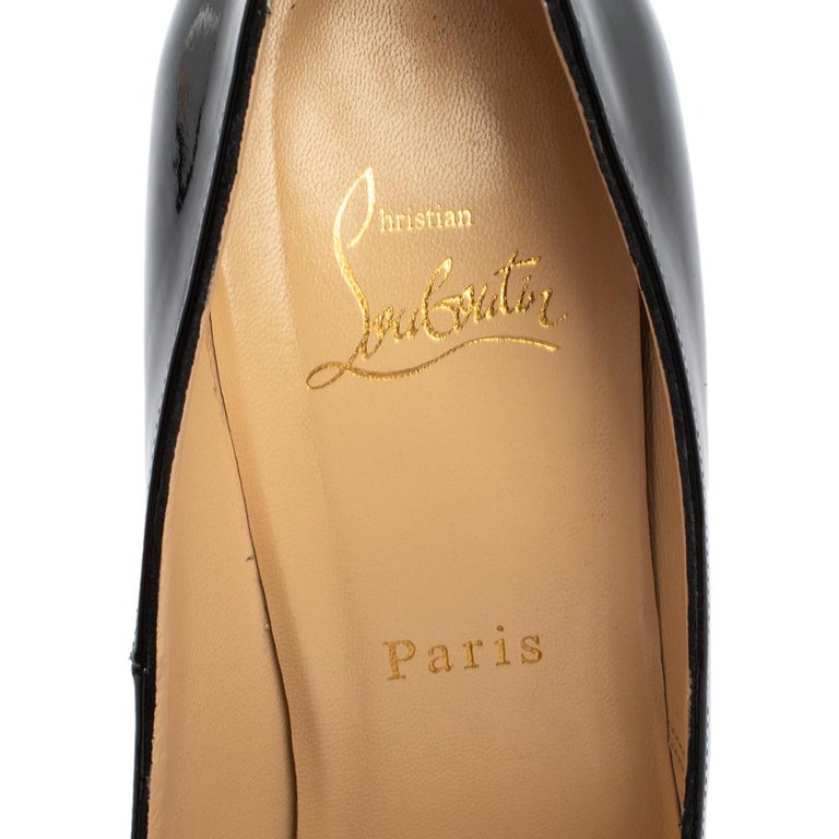 Christian Louboutin Black Patent Leather Bianca Platform Pumps Size 39 ...