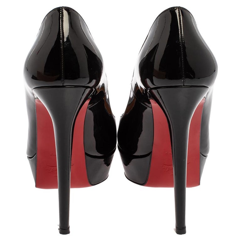 Christian Louboutin Black Patent Leather Bianca Platform Pumps Size 39 ...