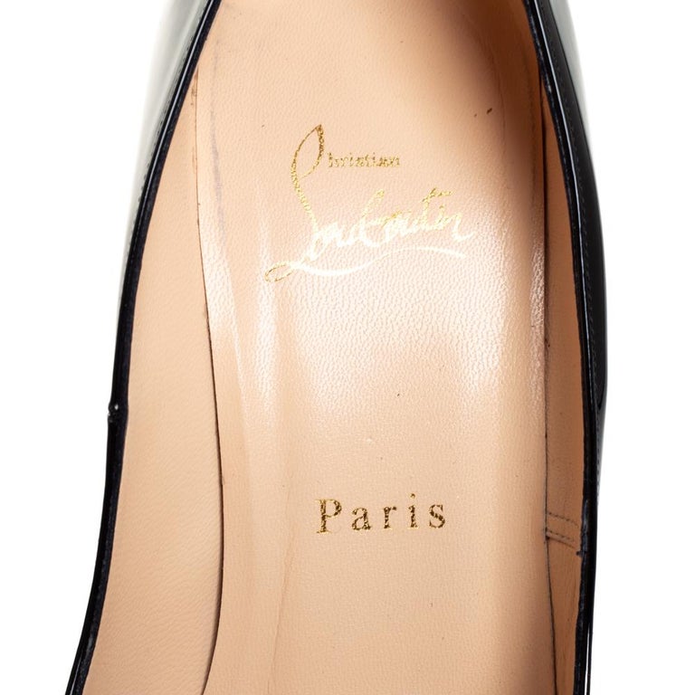 Christian Louboutin Black Patent Leather Bianca Platform Pumps Size 39 ...