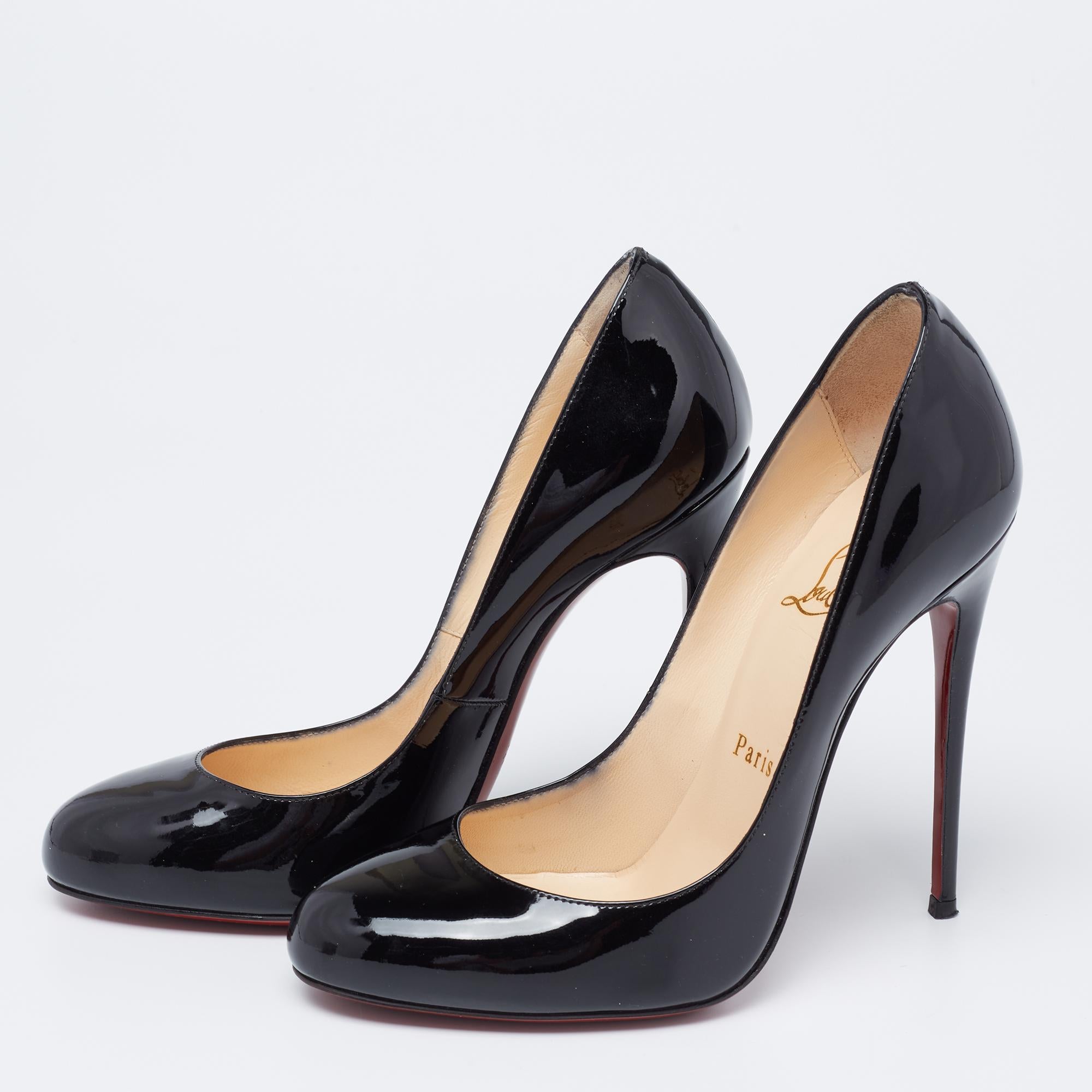 Christian Louboutin Black Patent Leather Fifi Pumps Size 37 at 1stDibs ...
