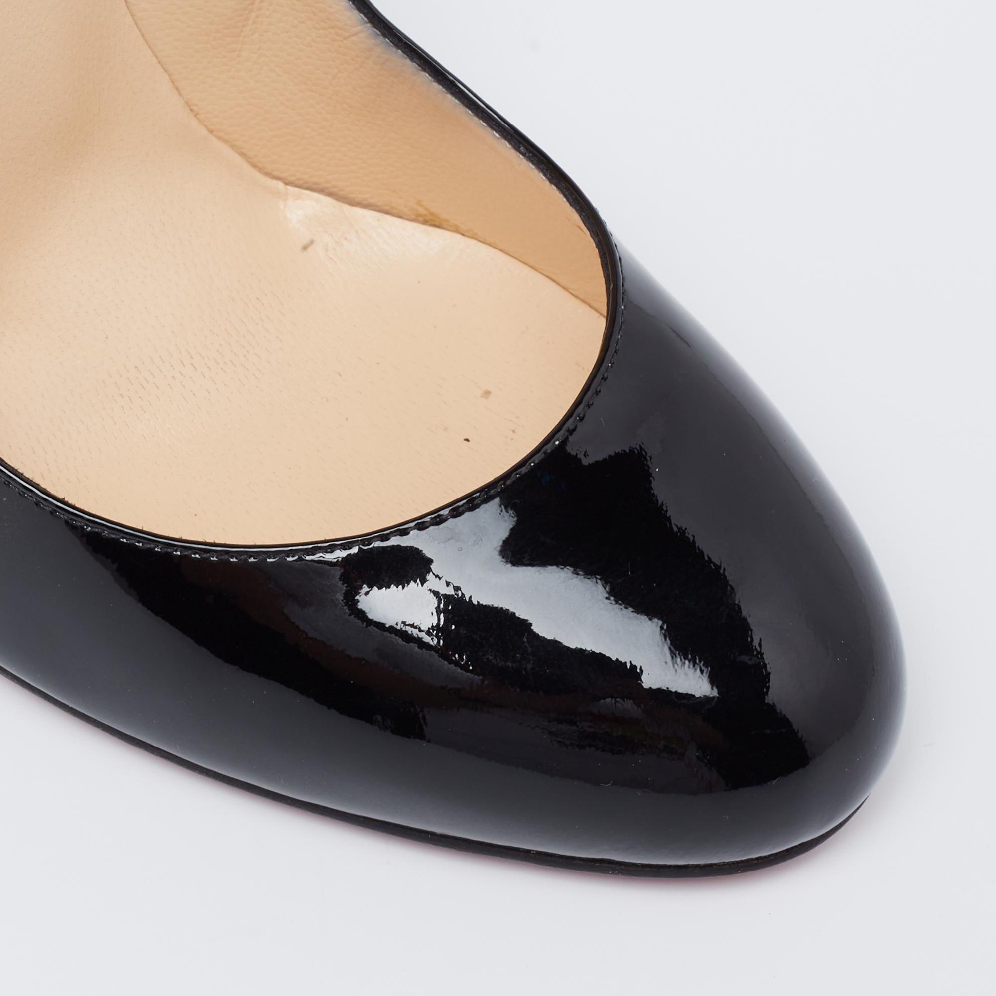 Christian Louboutin Black Patent Leather Fifi Pumps Size 37 at 1stDibs ...