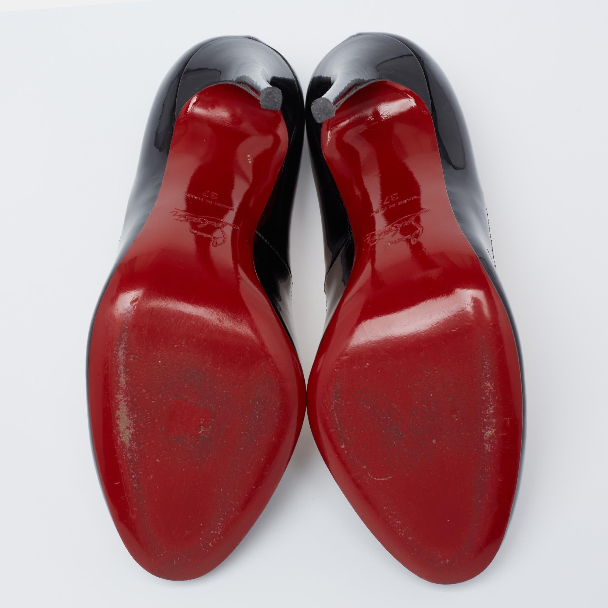 Christian Louboutin Black Patent Leather Fifi Pumps Size 37 at 1stDibs ...