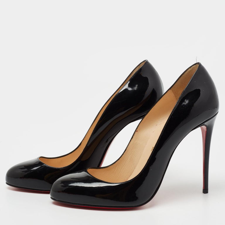 Christian Louboutin Black Patent Leather Fifi Pumps Size 38 For Sale at ...