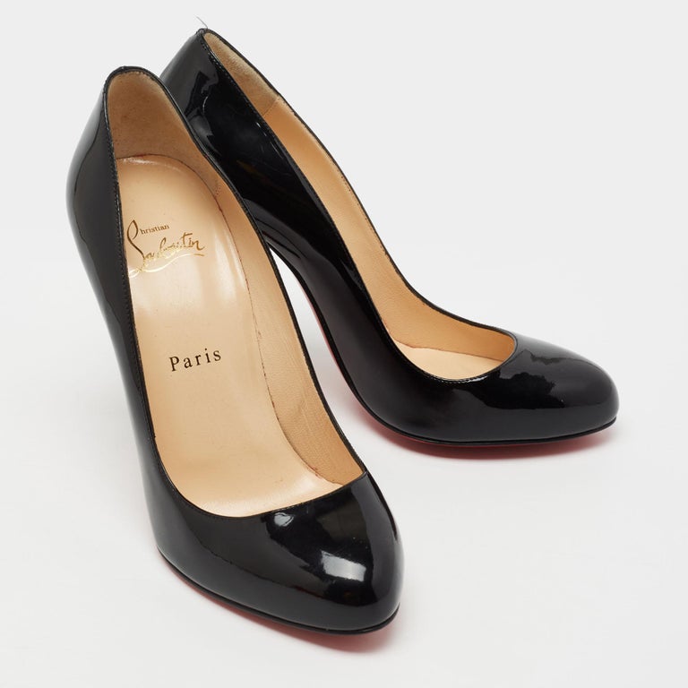 Christian Louboutin Black Patent Leather Fifi Pumps Size 38 For Sale at ...