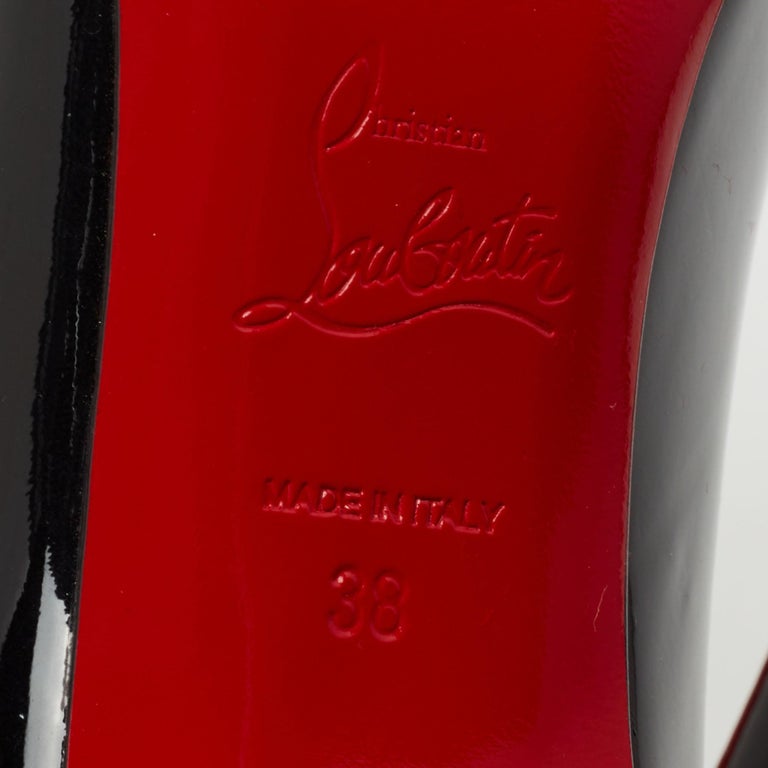 Christian Louboutin Black Patent Leather Fifi Pumps Size 38 For Sale at ...