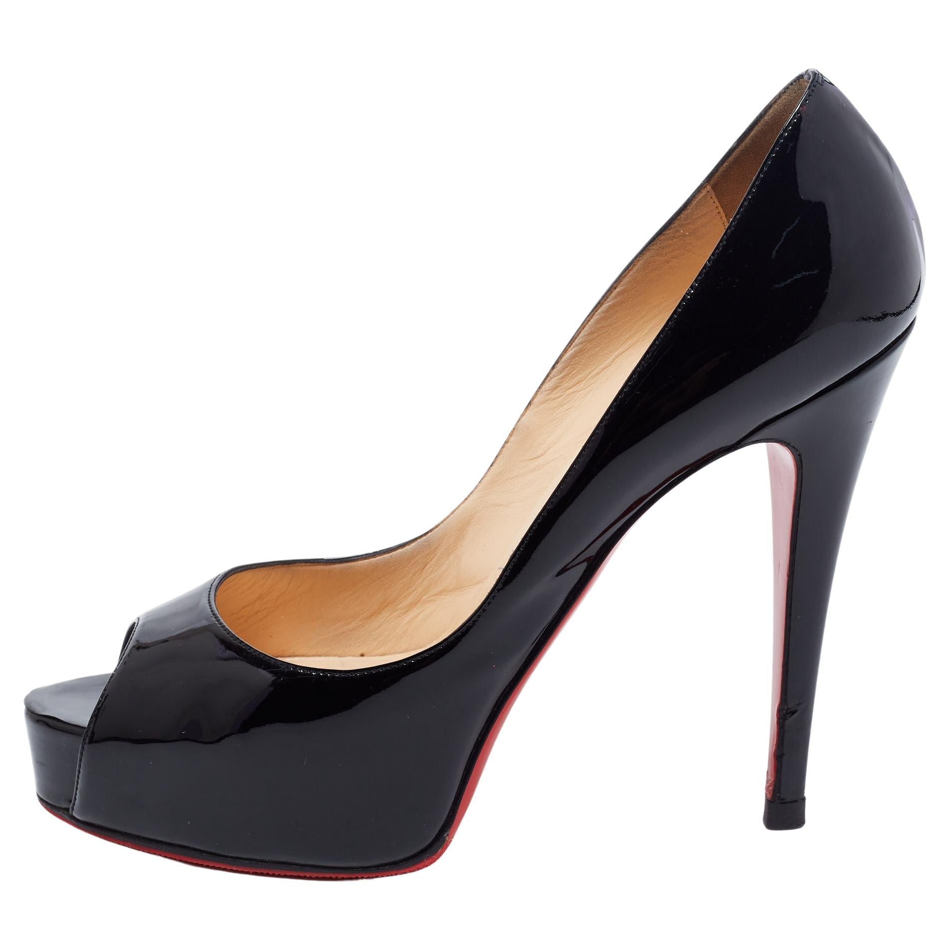 Christian Louboutin Black Patent Leather Hyper Prive Pumps Size 39 For ...