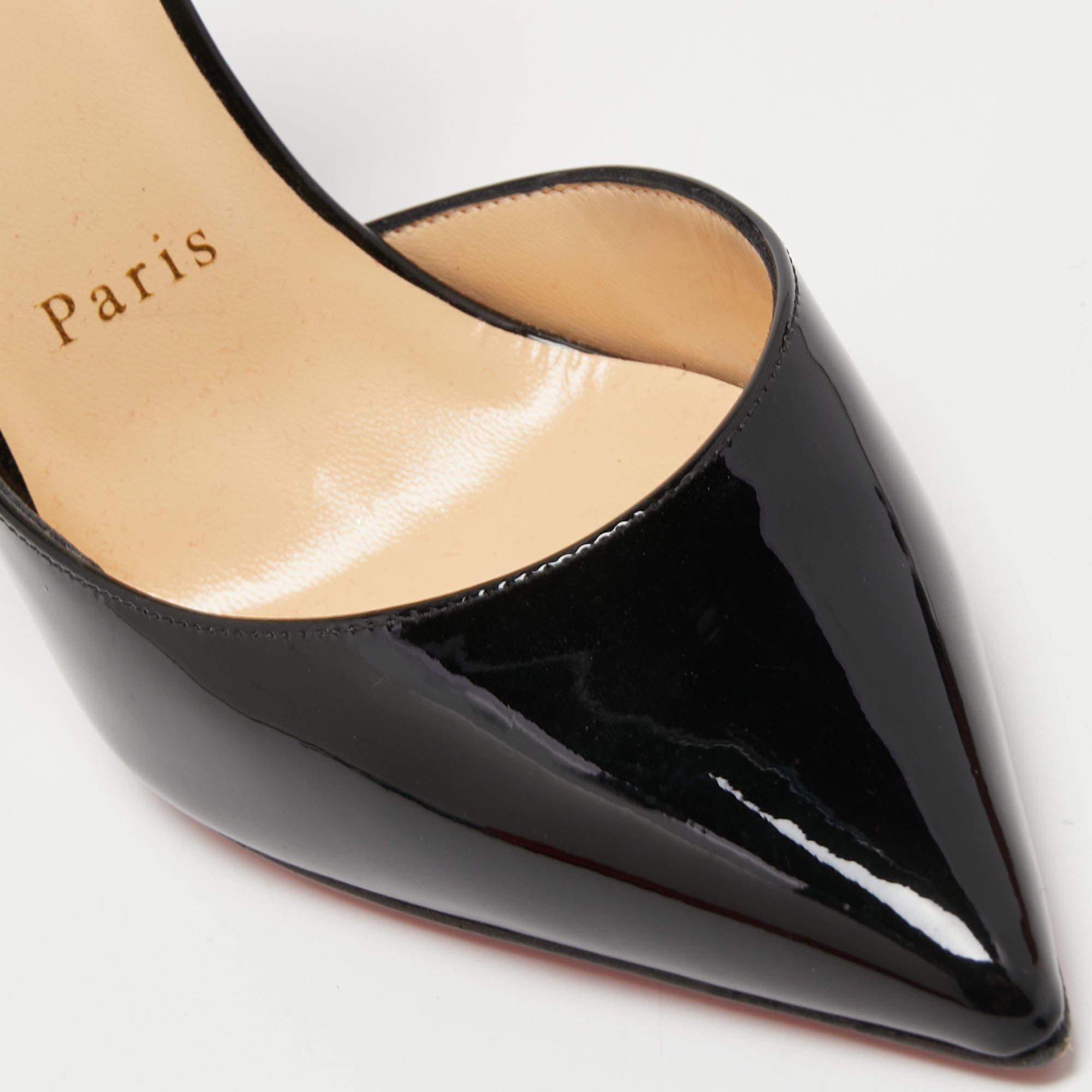 Christian Louboutin Black Patent Leather Iriza Pumps Size 37.5 For Sale ...