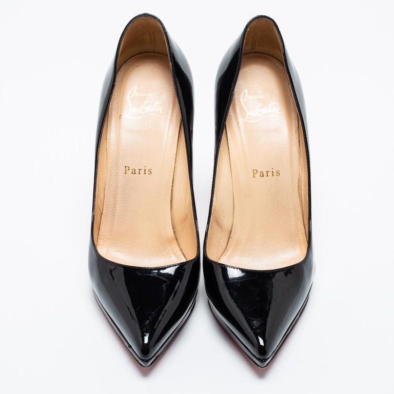 Christian Louboutin Black Patent Leather Pigalle Plato Platform Pumps ...