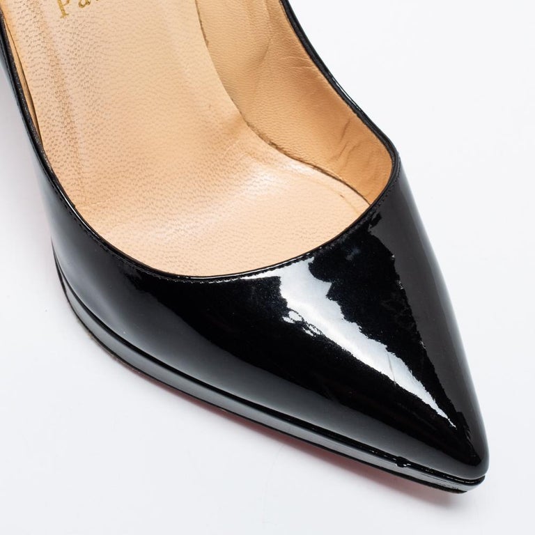 Christian Louboutin Black Patent Leather Pigalle Plato Platform Pumps ...