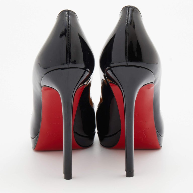 Christian Louboutin Black Patent Leather Pigalle Plato Pumps Size 39 ...