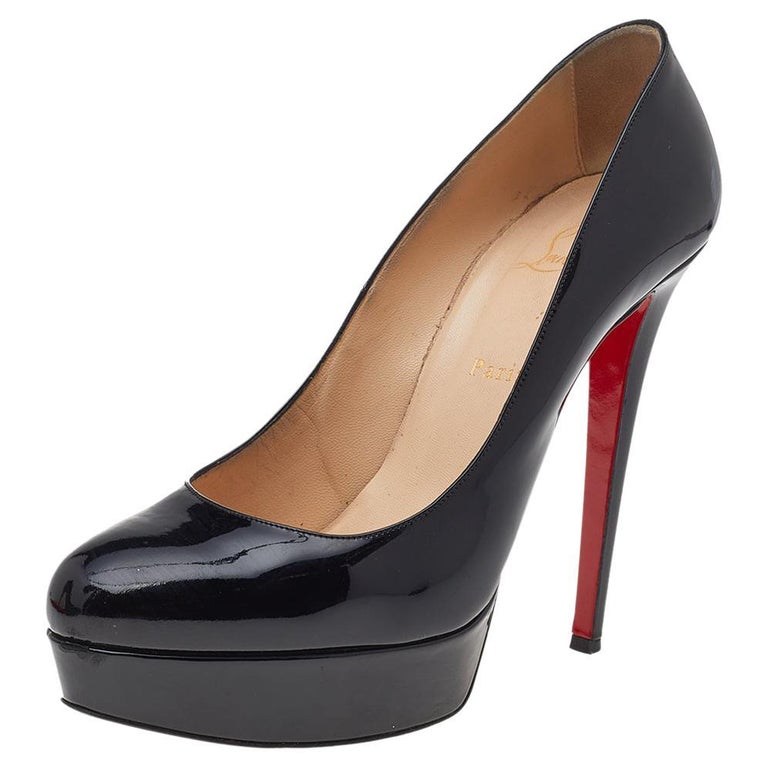 Christian Louboutin Black Patent Leather Platform Pumps Size 41 at 1stDibs