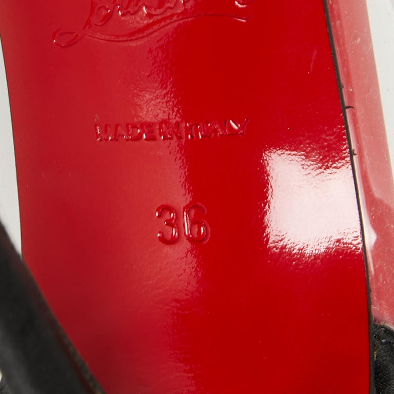 Christian Louboutin Black Satin and PVC Bollywood Boulevard Pumps Size ...