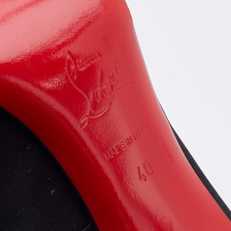 Christian Louboutin Black Satin Super Vic Pumps Size 40 For Sale at 1stDibs